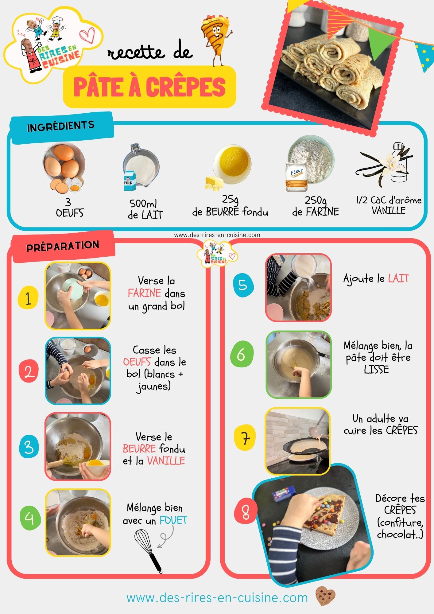 Recette pâte à crêpe facile - Des rires en cuisine